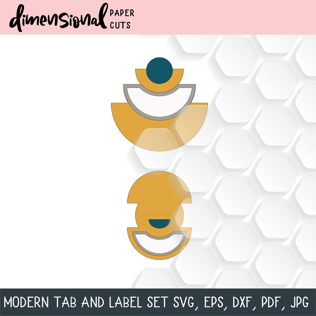 Modern Tab and Label Set 1 SVG Digital Files DIY Bookmaking, Scrapbook ...