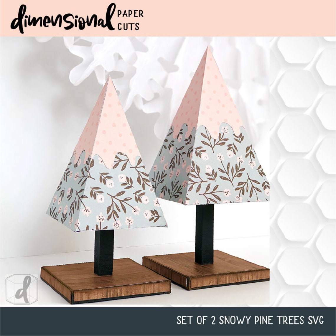 Set of 2 Snowy Pine Trees SVG Winter Svg Christmas Tree - Etsy