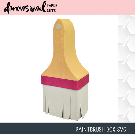 Paint Brush Box SVG 3D Papercraft SVG for Cricut Silhouette - Etsy