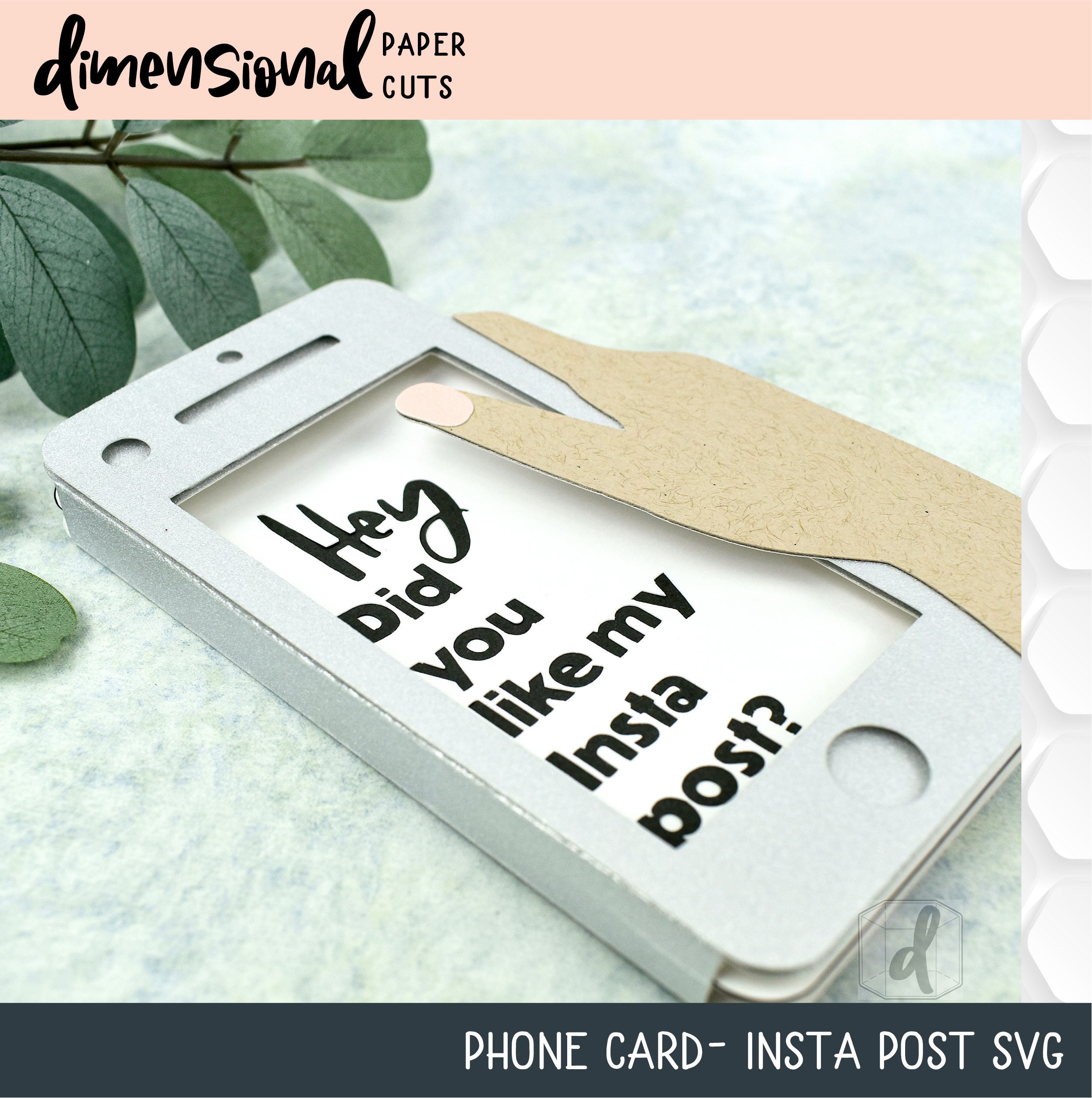 Insta Post Phone Card Box Card 3D Files for Cricut Silhouette | Etsy