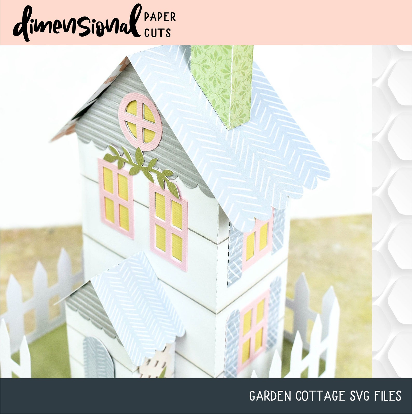 Garden Cottage Paper House SVG Files for Cricut, Silhouette Designer ...