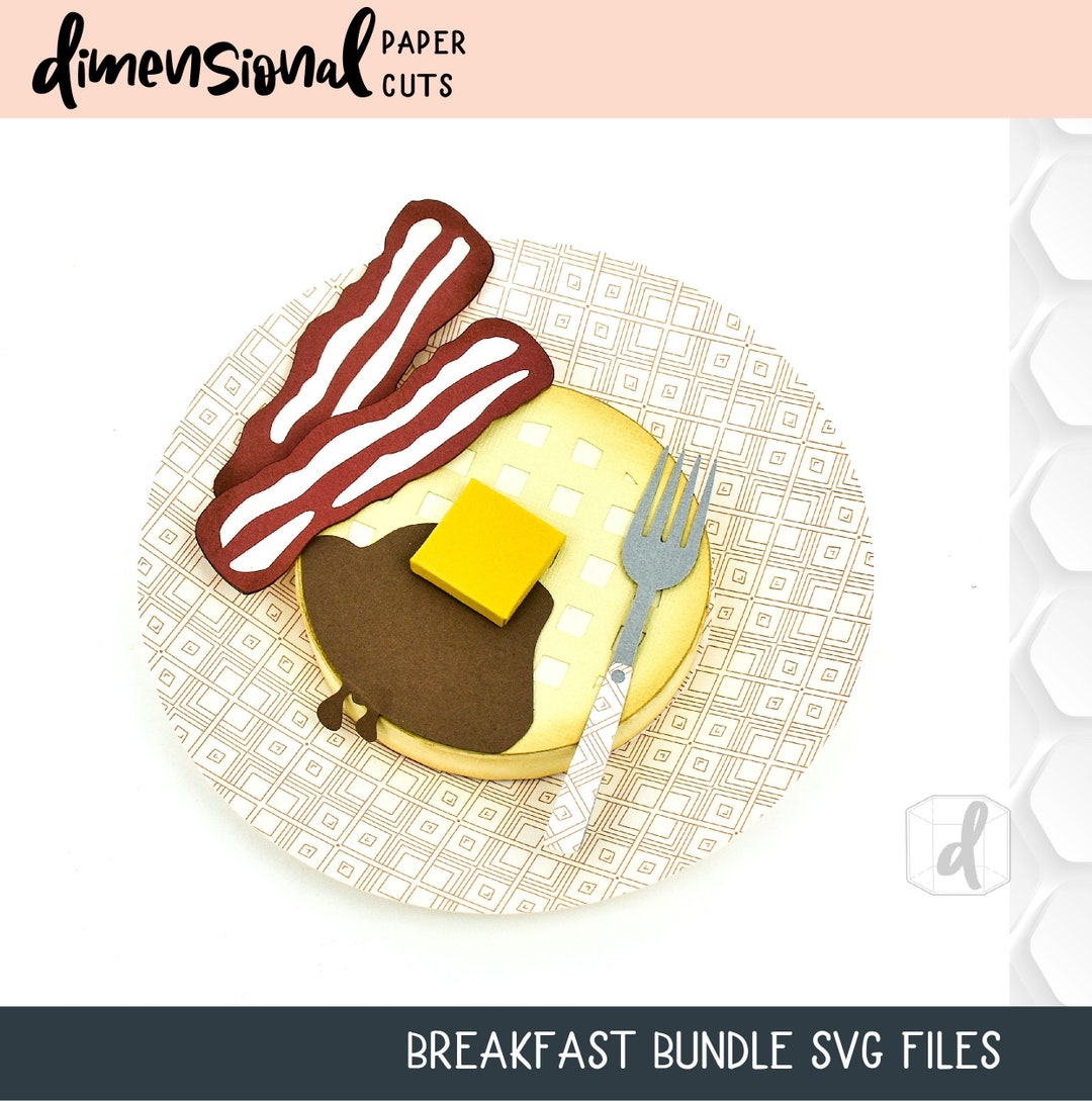 Breakfast Bundle SVG Files Papercraft Project for Cricut or Silhouette ...