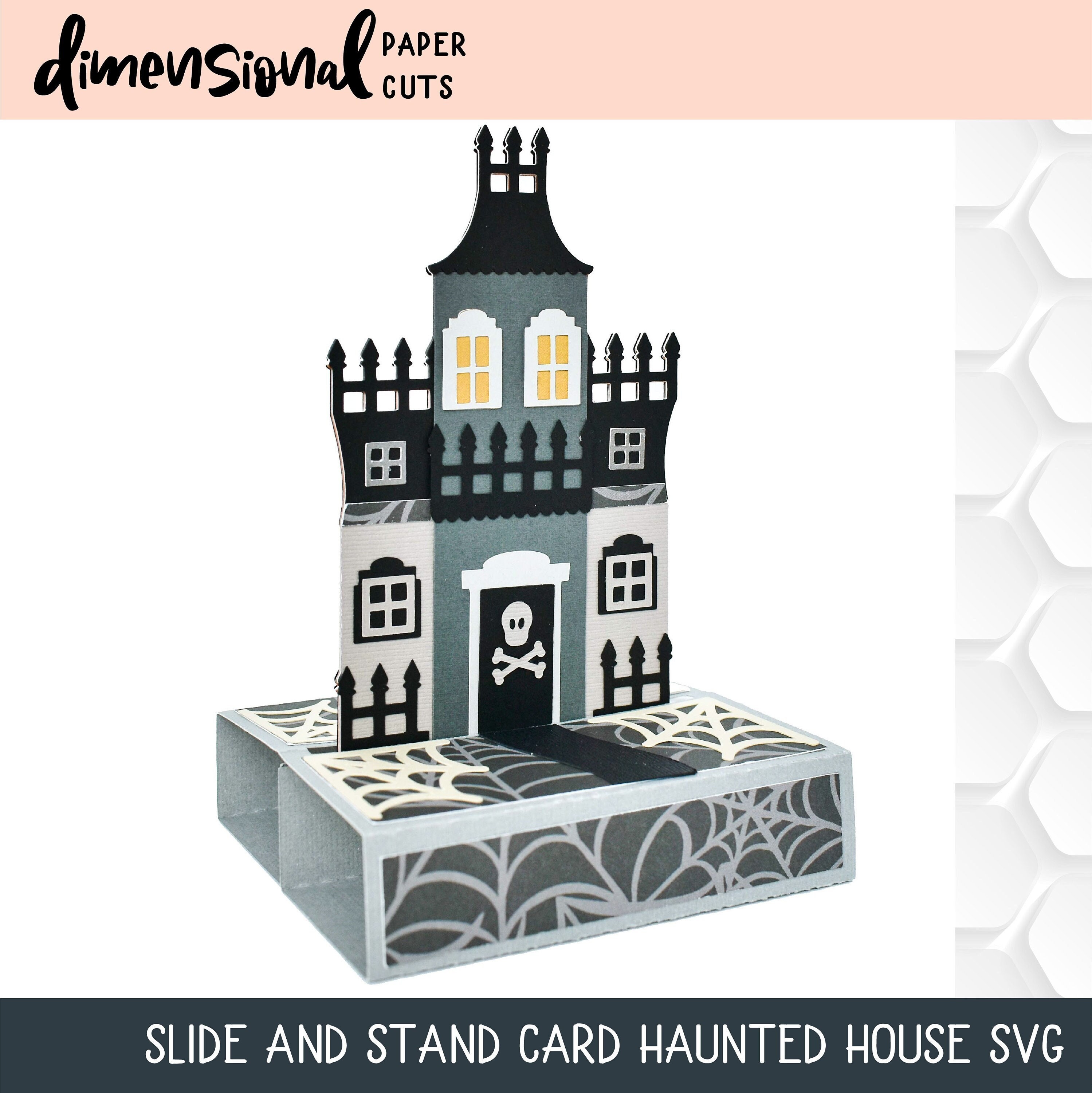 Slide and Stand Card Haunted House Pop up SVG Files for Cricut ...