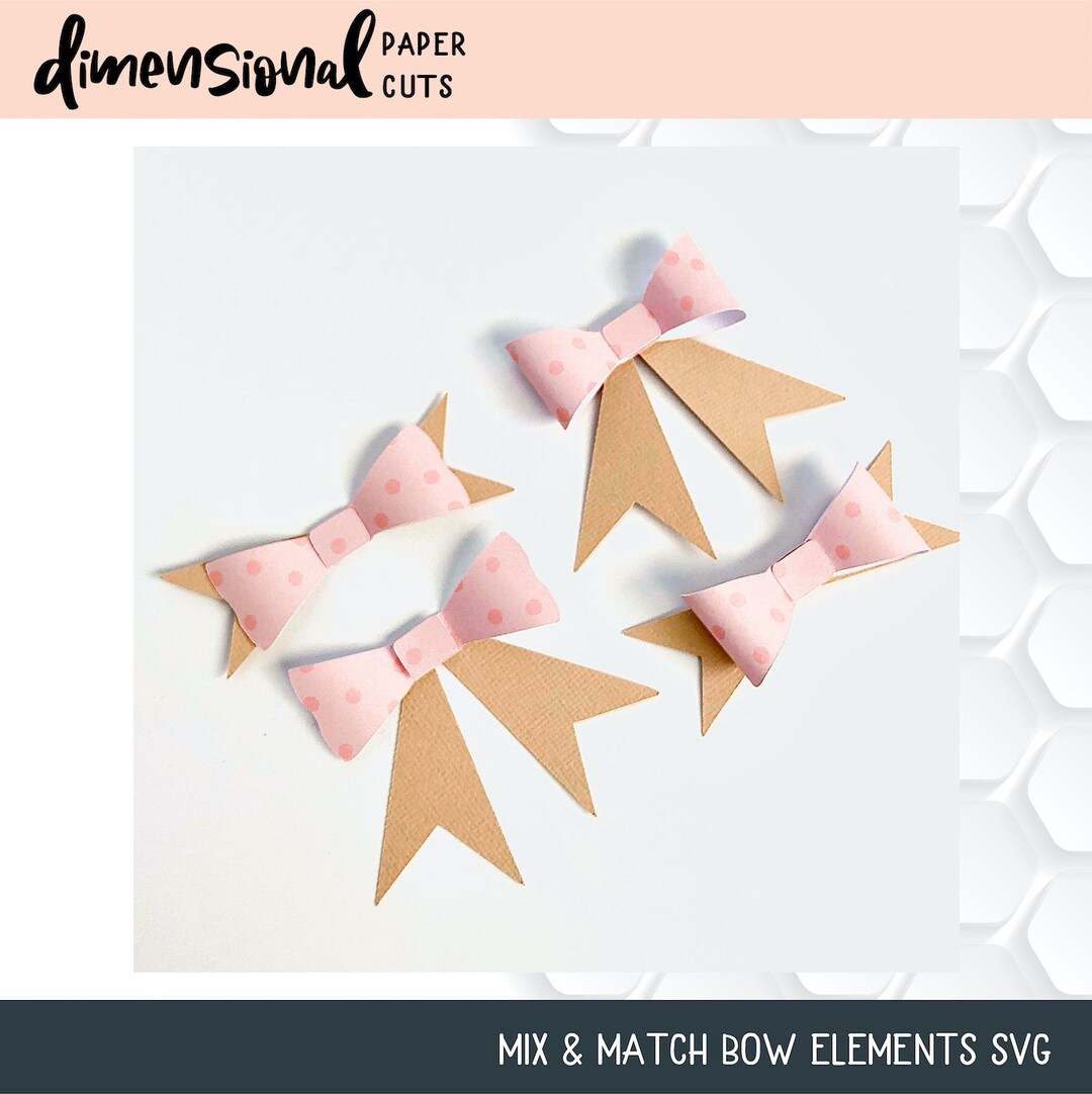 Mix & Match Bow Elements SVG -SVG Bundle - Paper Bow Svg - Bow SVG ...