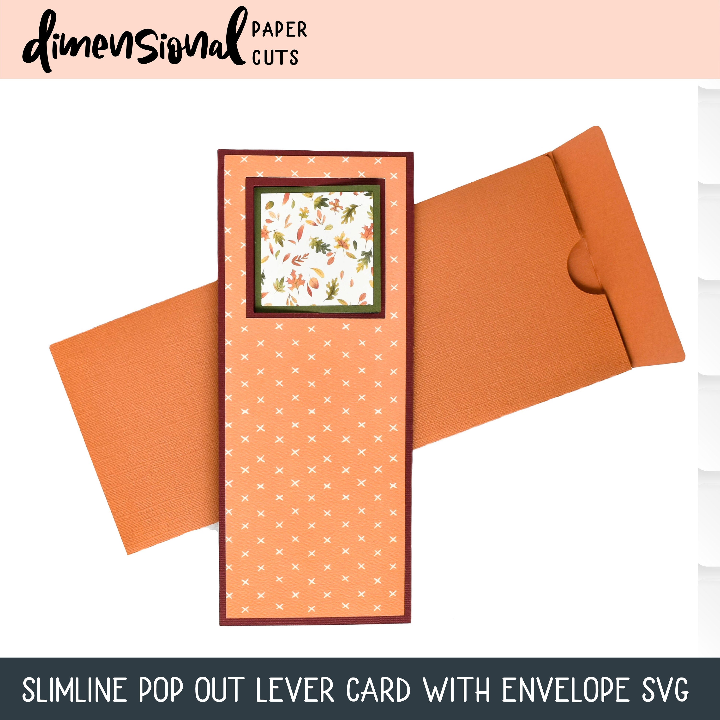 Slimline Pop Out Lever Card With Envelope SVG for Cricut or Silhouette ...