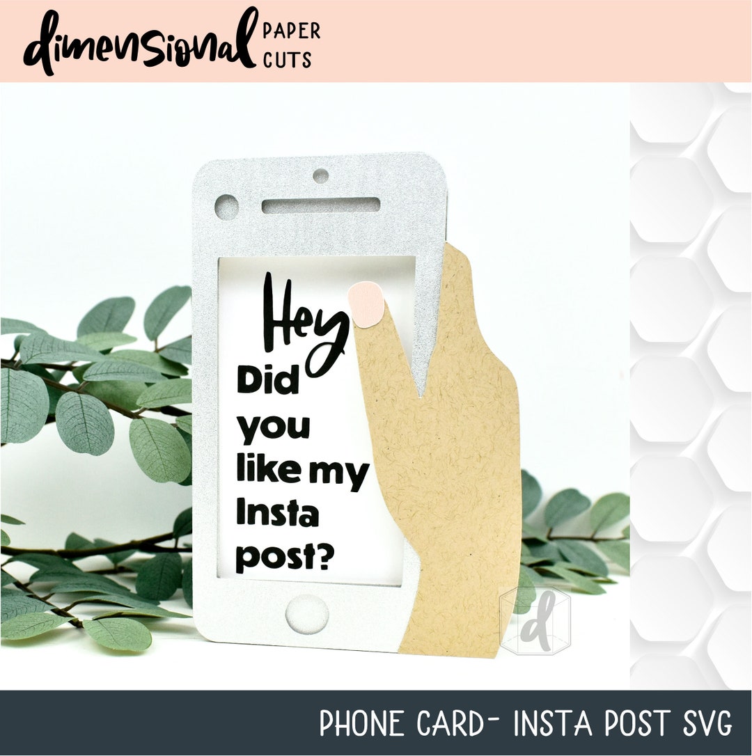 Insta Post Phone Card Box Card 3D Files for Cricut, Silhouette Designer ...