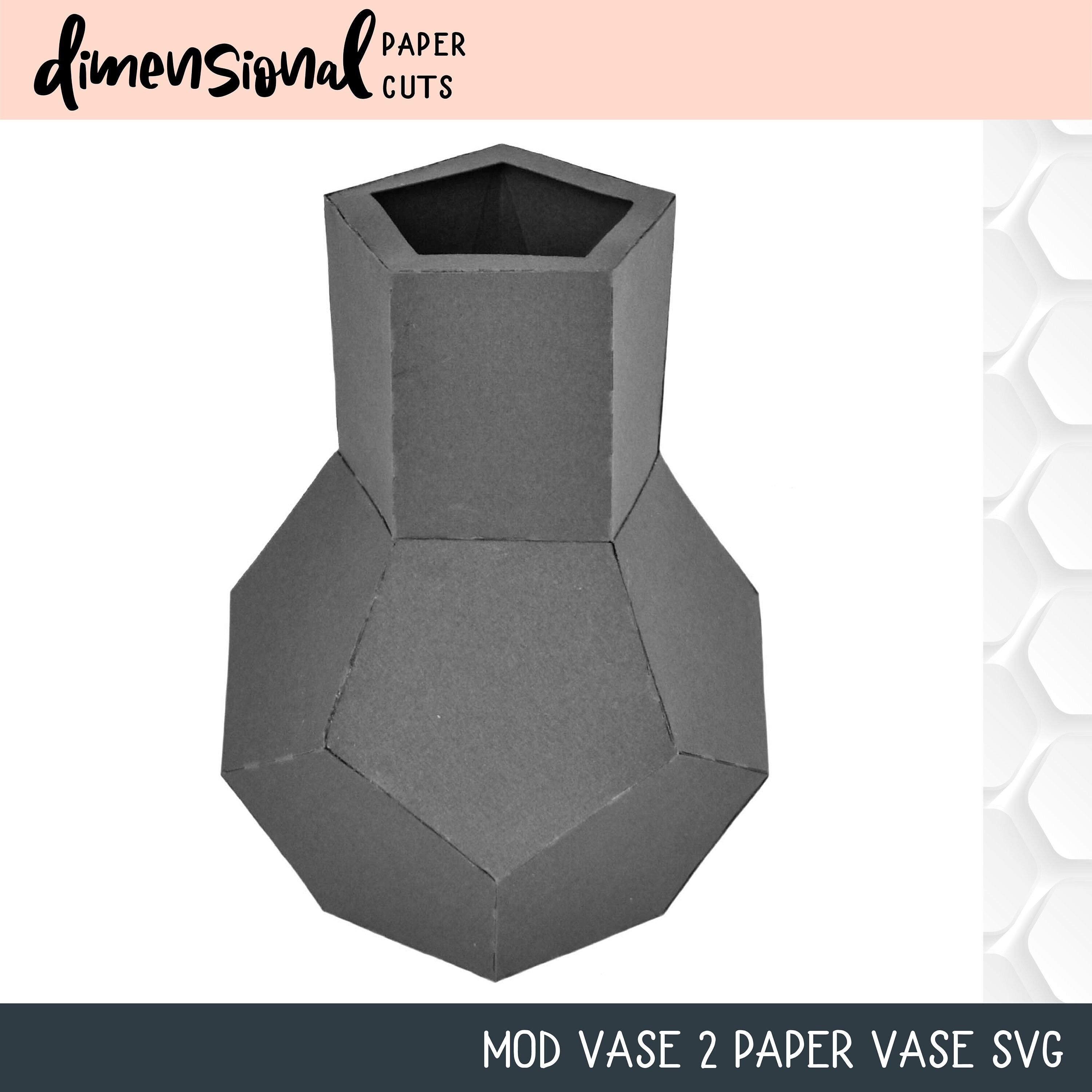 Mod Vase 2 Paper Vase paper craft SVG files for Cricut | Etsy