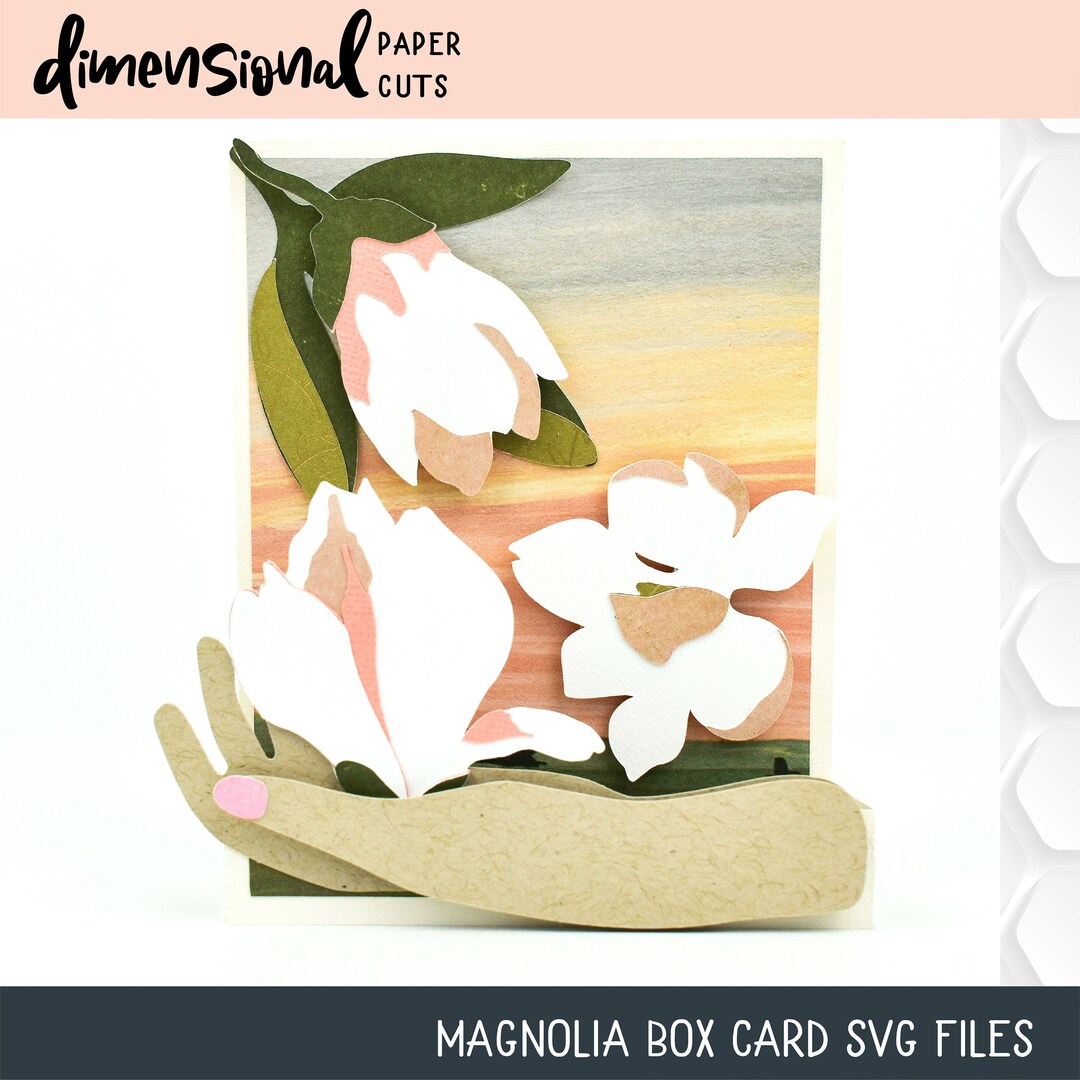 Magnolia Box Card SVG Files for Paper Craft Cardmaking With Cricut ...