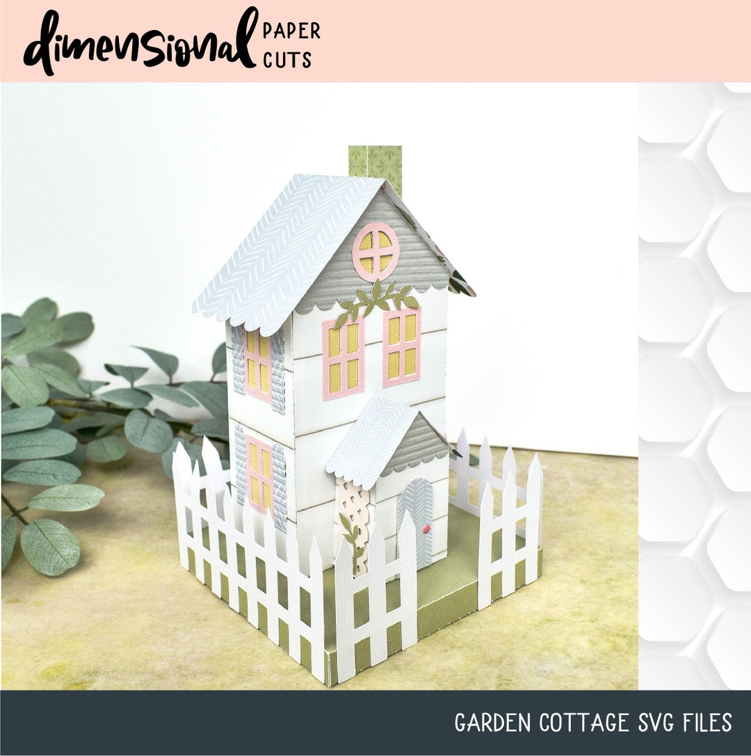 Garden Cottage Paper House SVG Files for Cricut, Silhouette Designer ...