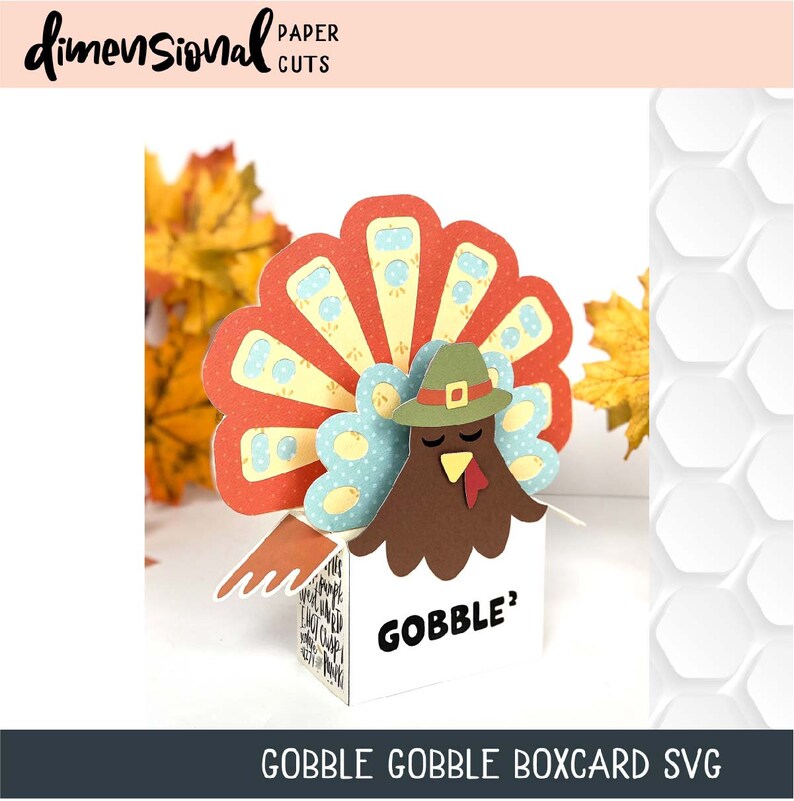 Gobble Gobble Thanksgiving Box Card SVG Files for Cricut or Silhouette ...