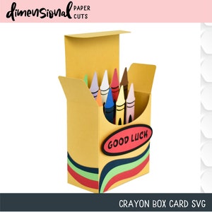 Crayon Box Card SVG File DIY Craft for Cricut, Silhouette Designer ...