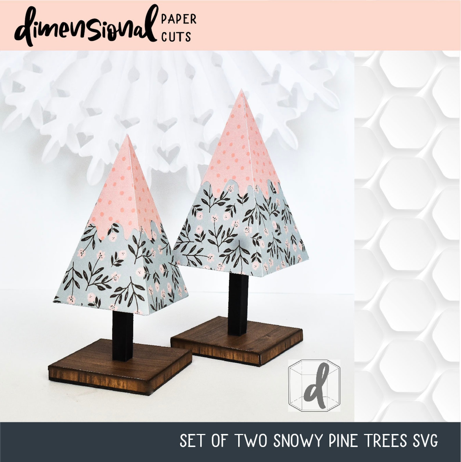 Set of 2 Snowy Pine Trees SVG Winter Svg Christmas Tree - Etsy