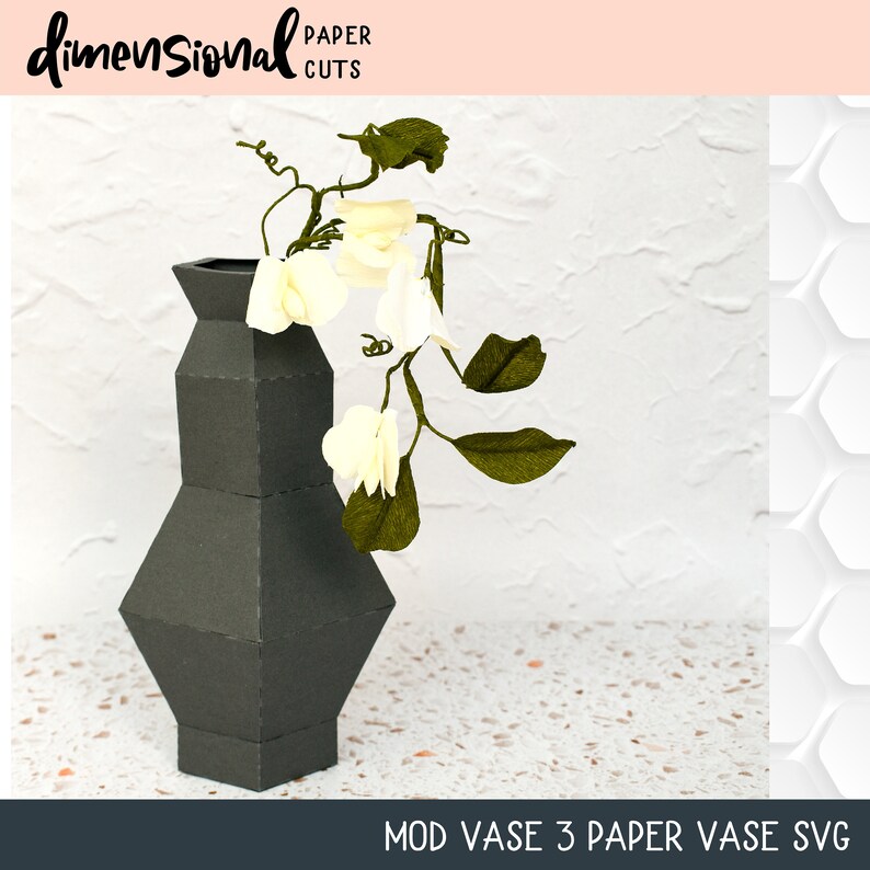 Mod Vase 3 Paper Vase Paper Craft SVG Files for Cricut, Silhouette - Etsy