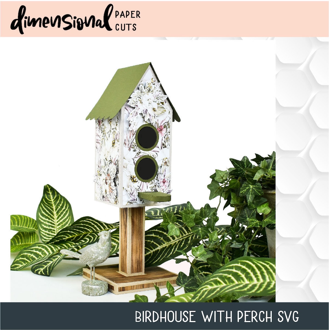 Birdhouse With Perch SVG Files for Paper Craft With Cricut, Silhouette ...