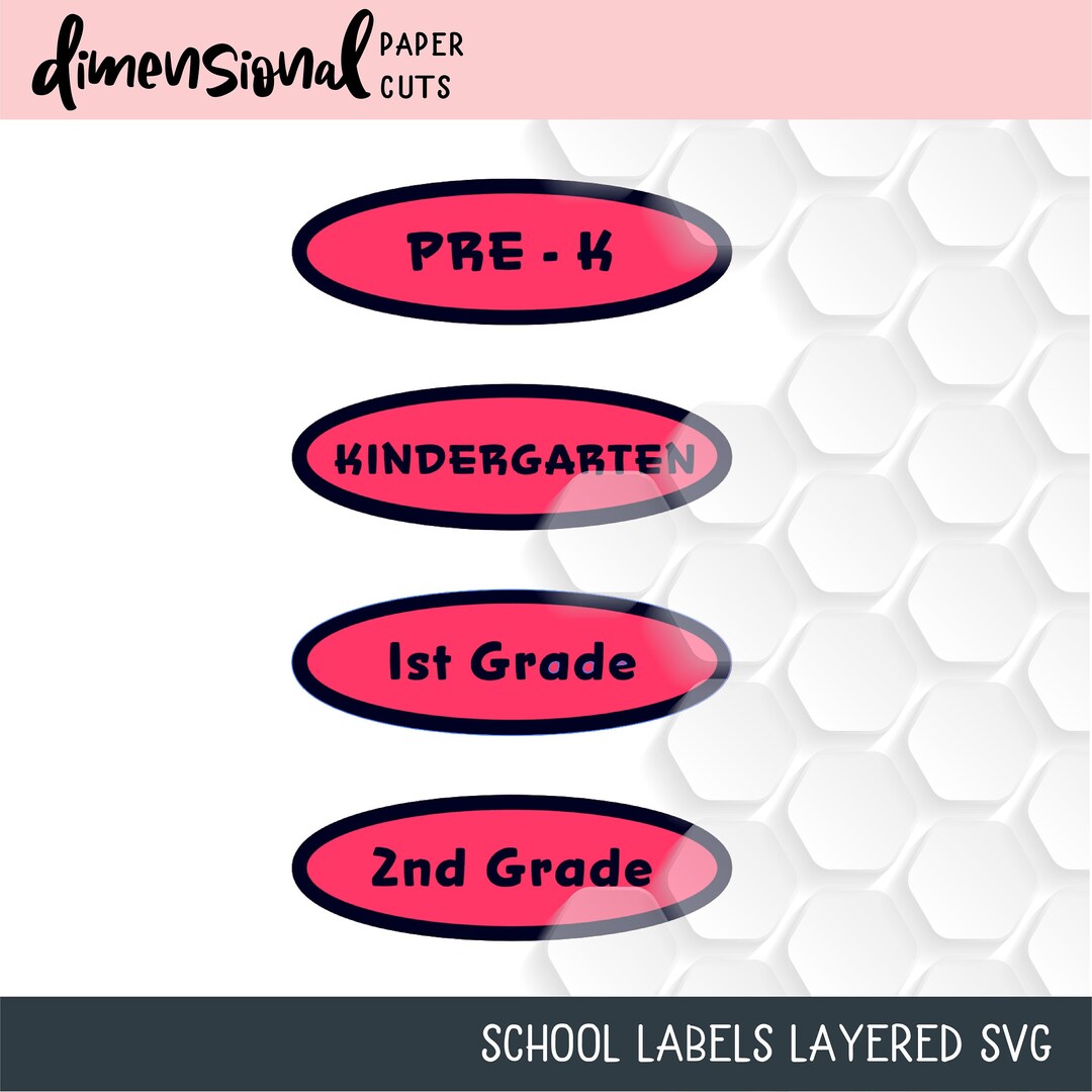 School Labels Layered SVG Digital Files for Silhouette Designer Edition ...