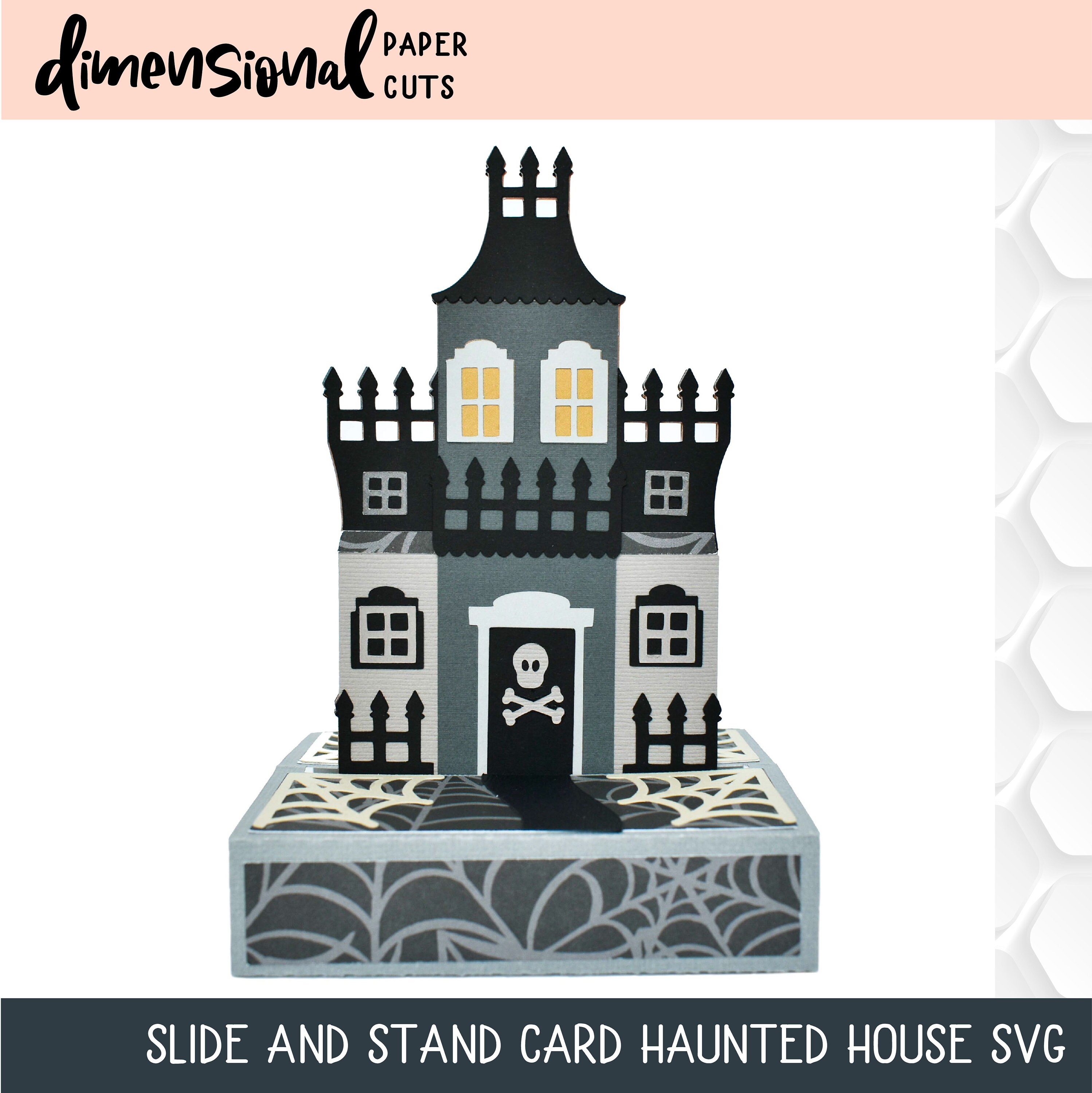 Slide and Stand Card Haunted House Pop up SVG Files for Cricut ...