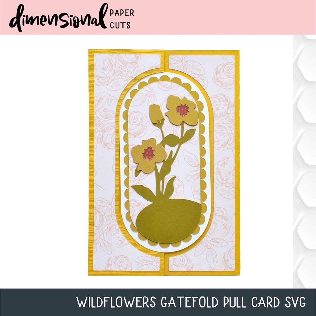 Wildflowers Gatefold Card SVG Files DIY With Cricut, Silhouette ...