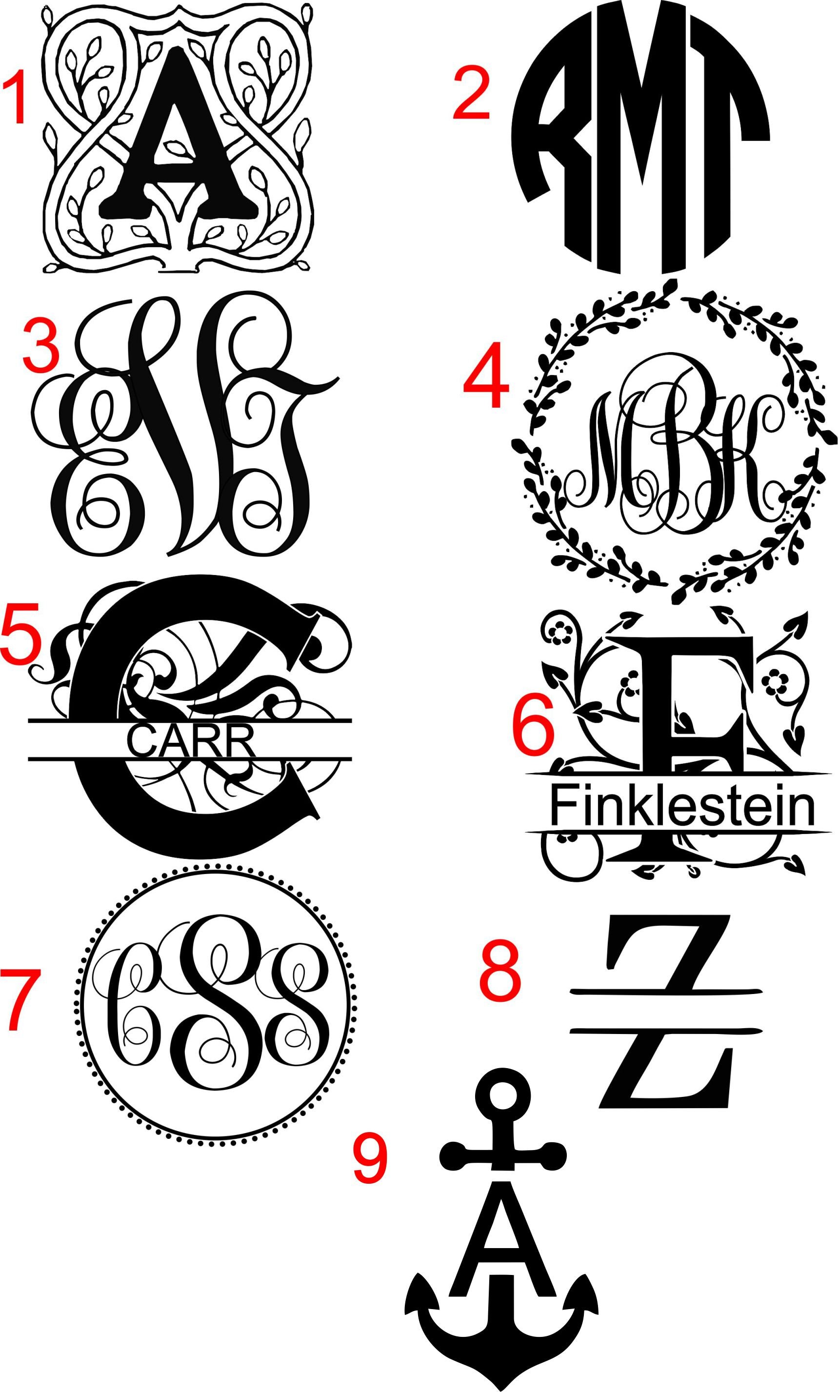 Monogram Block Letter Circle Monogrambirthday Anniversary - Etsy