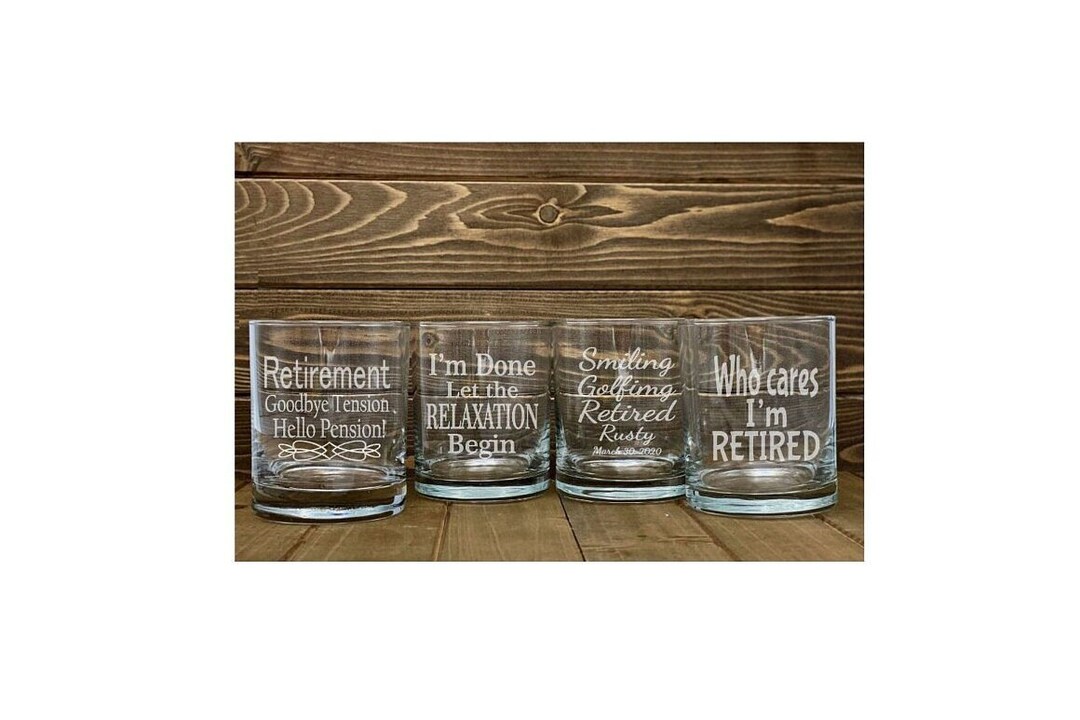 Retirement Under New Management Rock Glass Set 2, Whiskey Glass for ...