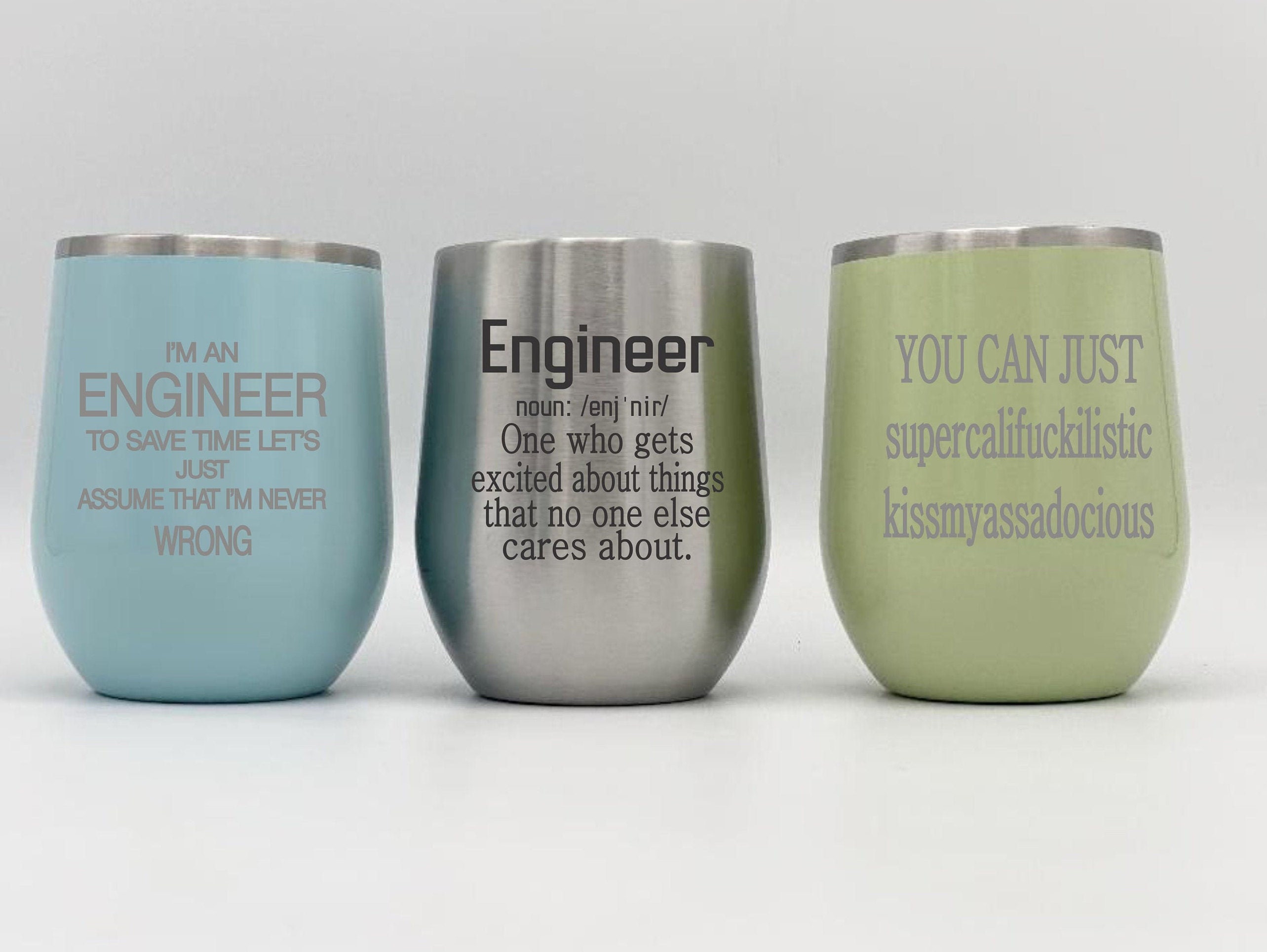 Engineering Sayings Personalized Stainless Wine Tumbler - Etsy