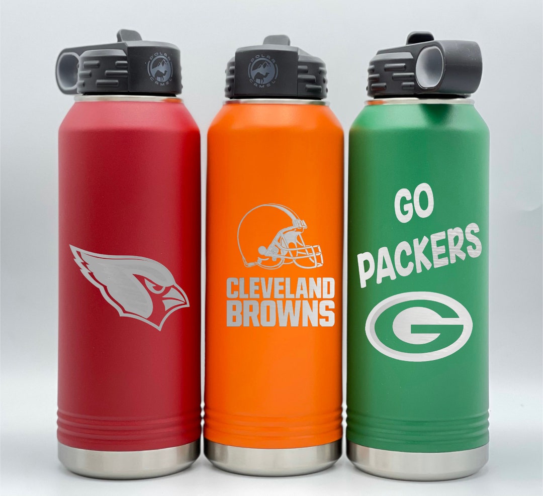 Personalized Custom ENGRAVED 32oz Water Bottle, Football Teams Logo ...