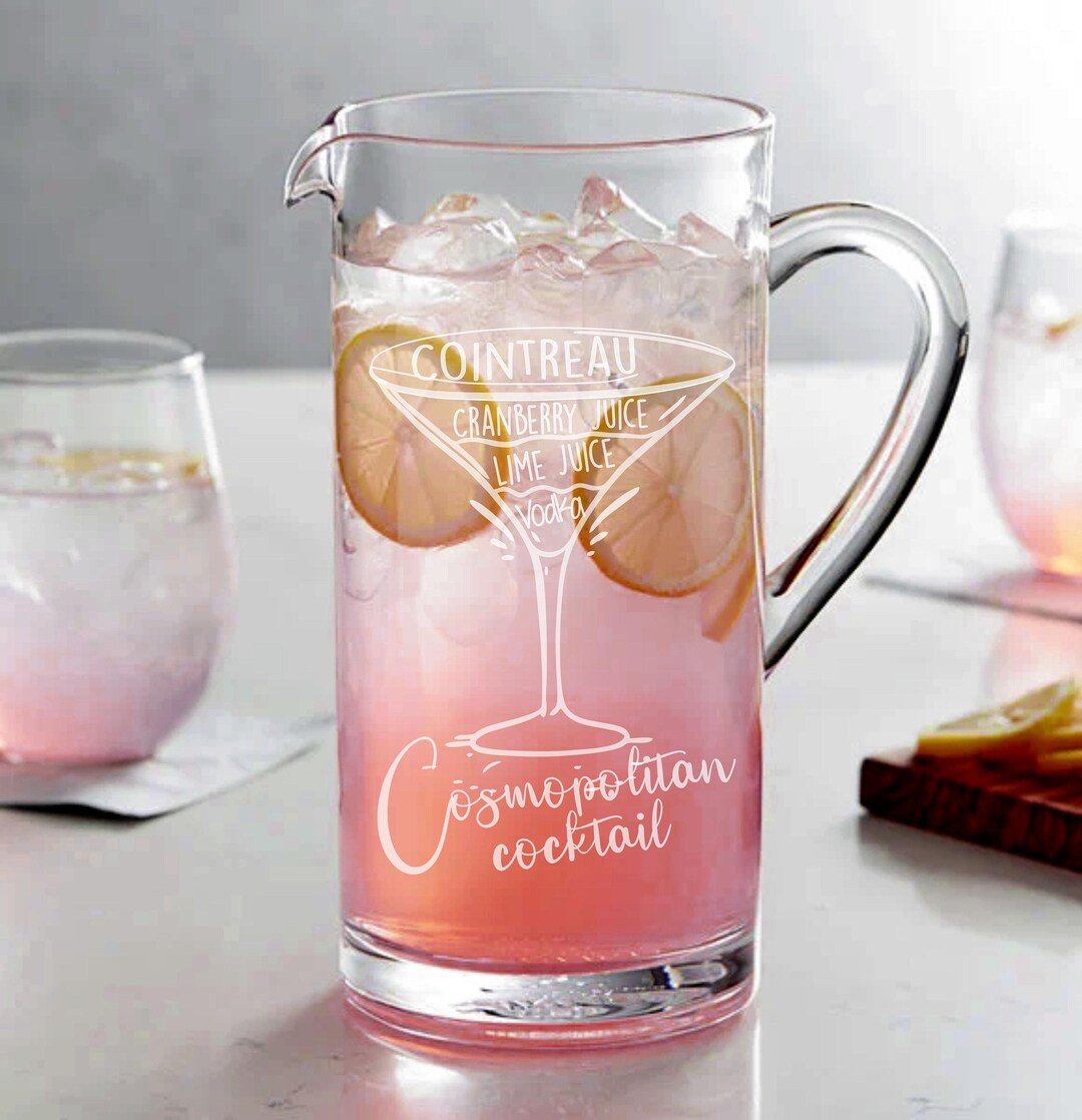 Personalized Polycarbonate Pitcher, Engraved Cocktail Recipe ...