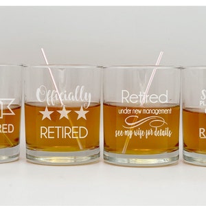 Retirement Under New Management Rock Glass Set 2, Whiskey Glass for ...