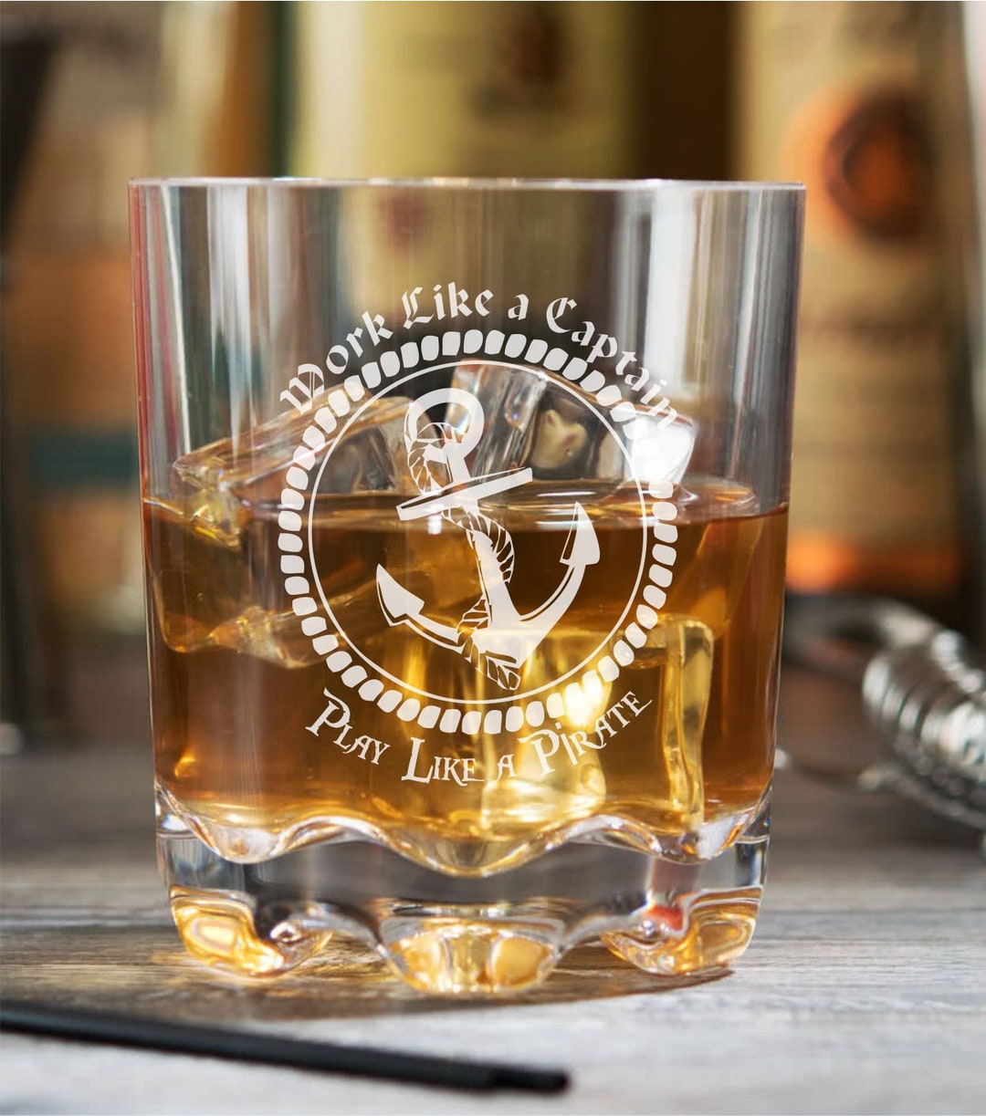Personalized, Polycarbonate, Nautical Whiskey Rock Glass, Boaters Gift ...