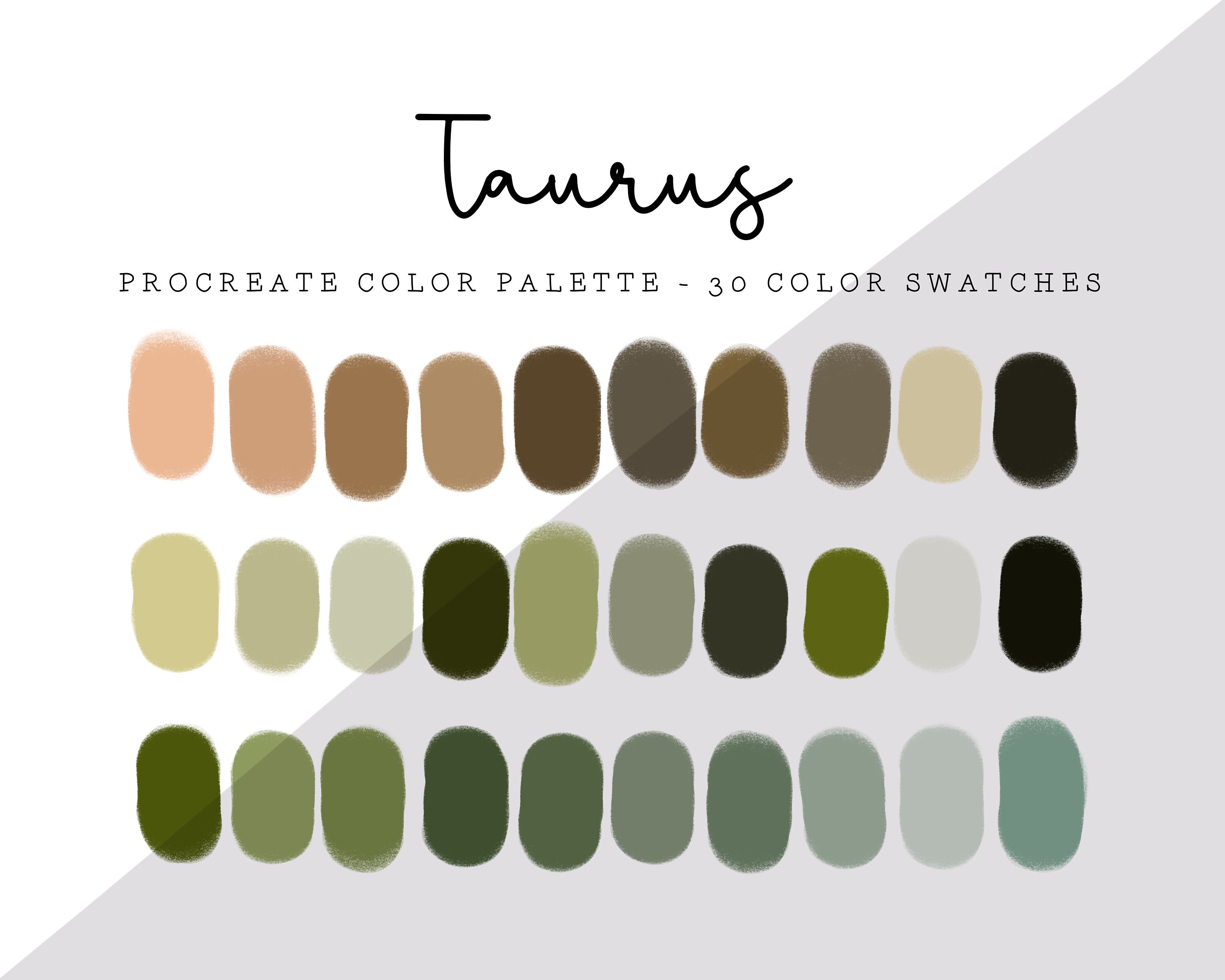 Taurus Procreate Color Palette Color Swatches Ipad Lettering Etsy