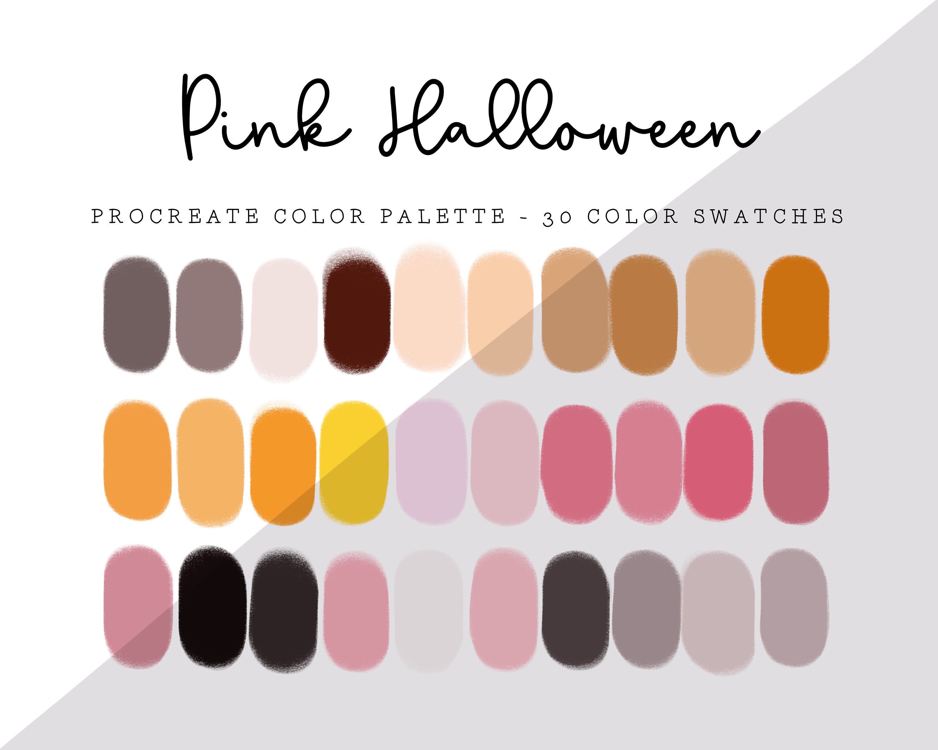Pink Halloween Procreate Color Palette, Color Swatches, iPad Lettering ...