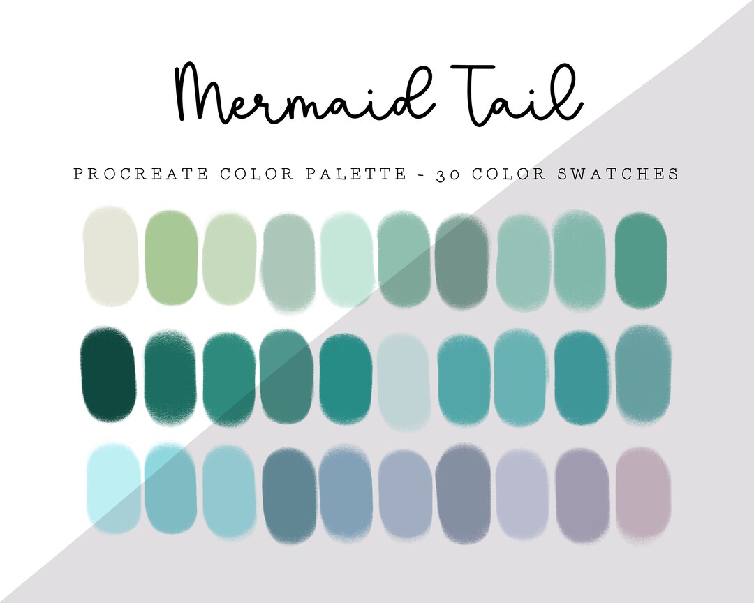 Mermaid Tail Procreate Color Palette, Color Swatches, iPad Lettering ...