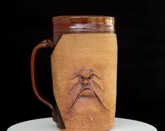 16oz. grumpy Mug 1026GM, Handmade Face Mug, Face Mug, Funny Mug, Angry ...