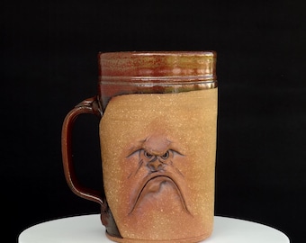 16oz. grumpy Mug 1026GM, Handmade Face Mug, Face Mug, Funny Mug, Angry ...