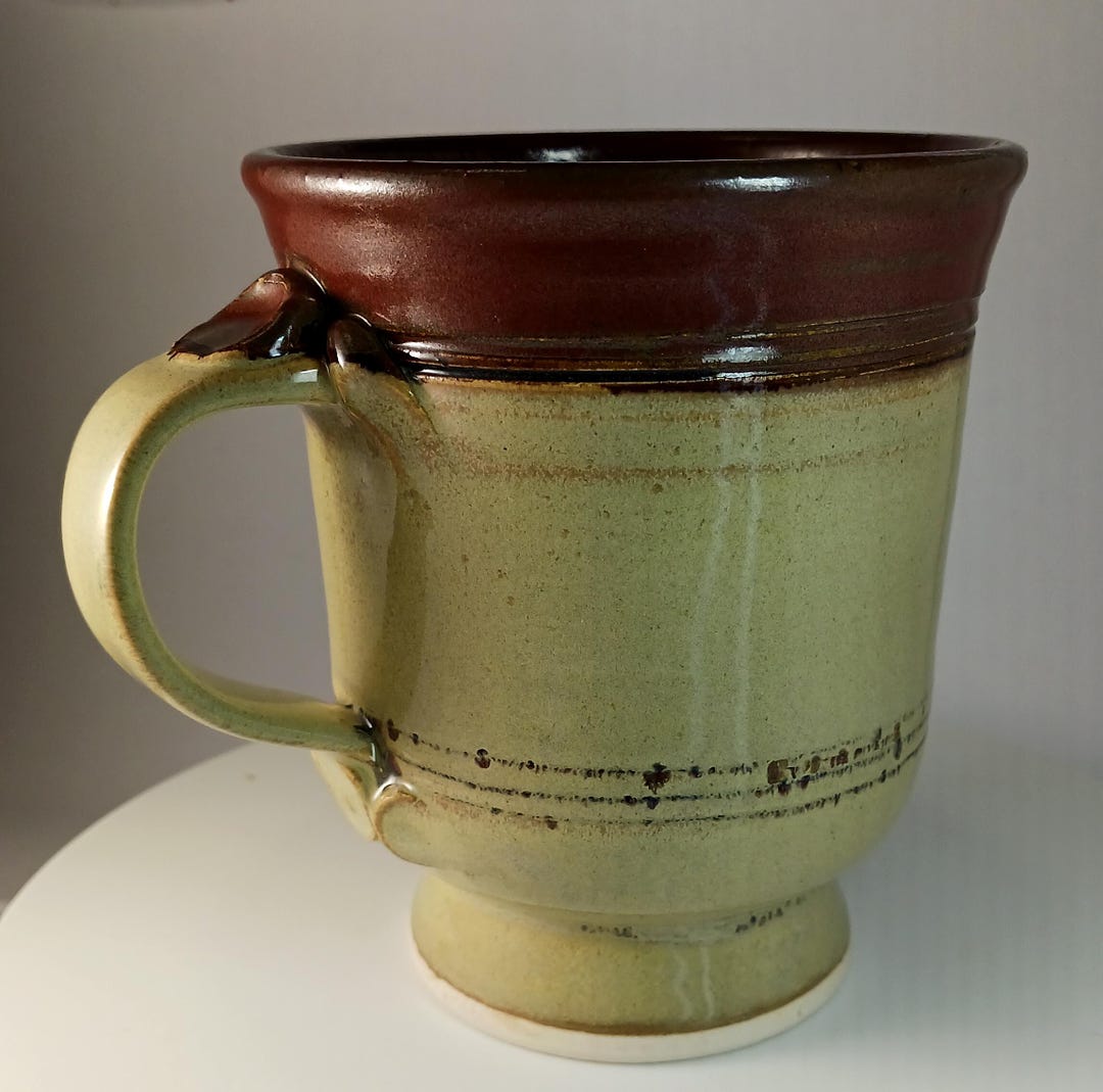 Earthy Yellow Glazed Mug, 14oz Stoneware Coffee Cup 1013GA - Etsy