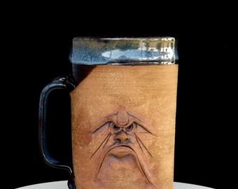 16oz. grumpy Mug 1026GM, Handmade Face Mug, Face Mug, Funny Mug, Angry ...