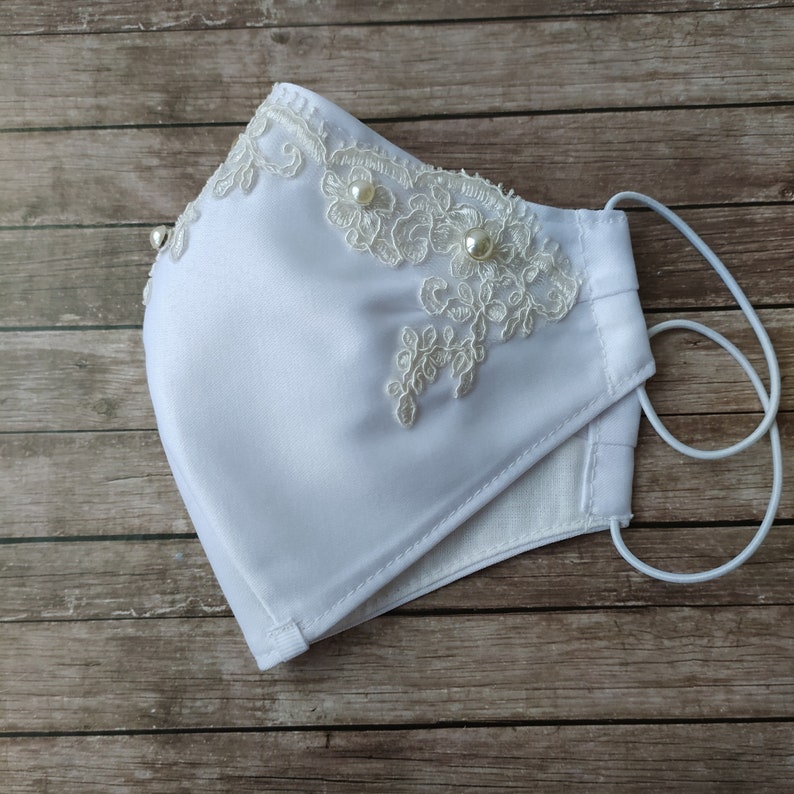 Lace Wedding Face Mask For Women Double Layers Elastic Ear Etsy