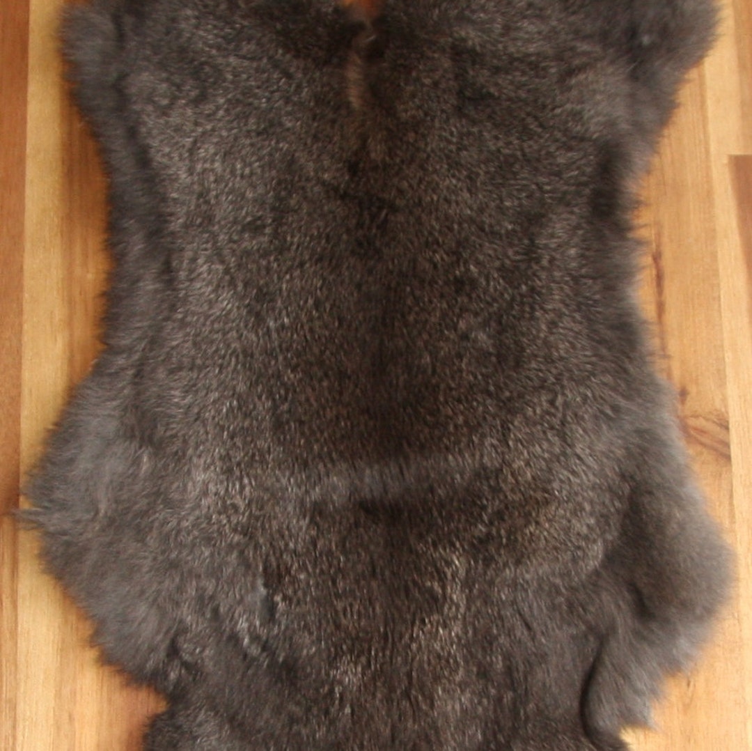 2x DARK CHOCOLATE Rabbit Skin Fur Pelt Tanned For; Dummy, Animal ...
