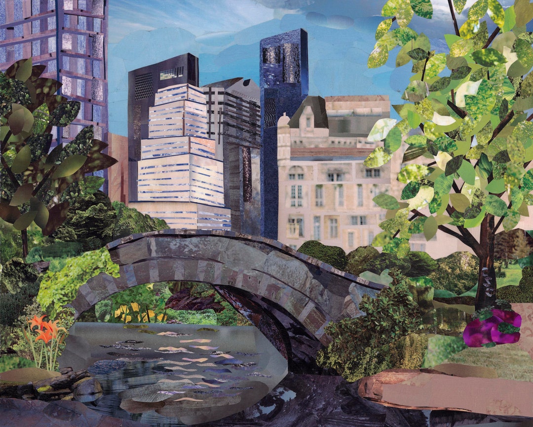 Springtime in Central Park, Fine Art Print, Magazine Collage, NYC, New ...
