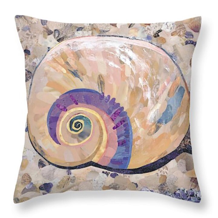 Throw Pillow Cover, Pillow, Moon Snail, Shark Eye, Shells, Beach ...