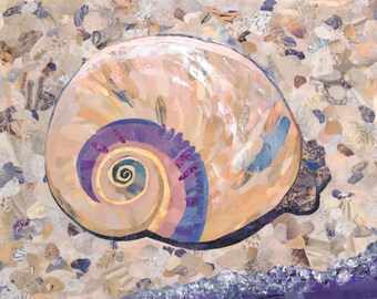 Junonia Fine Art Print Magazine Collage Upcycle Shells | Etsy