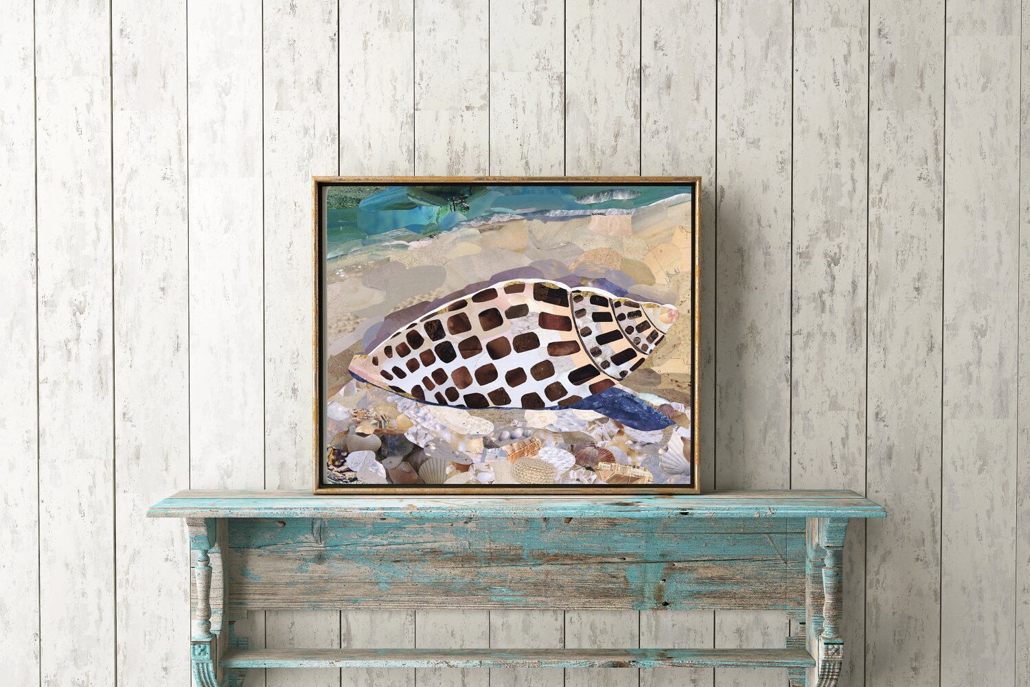 Junonia, Fine Art Print, Magazine Collage, Upcycle, Shells, Beach ...