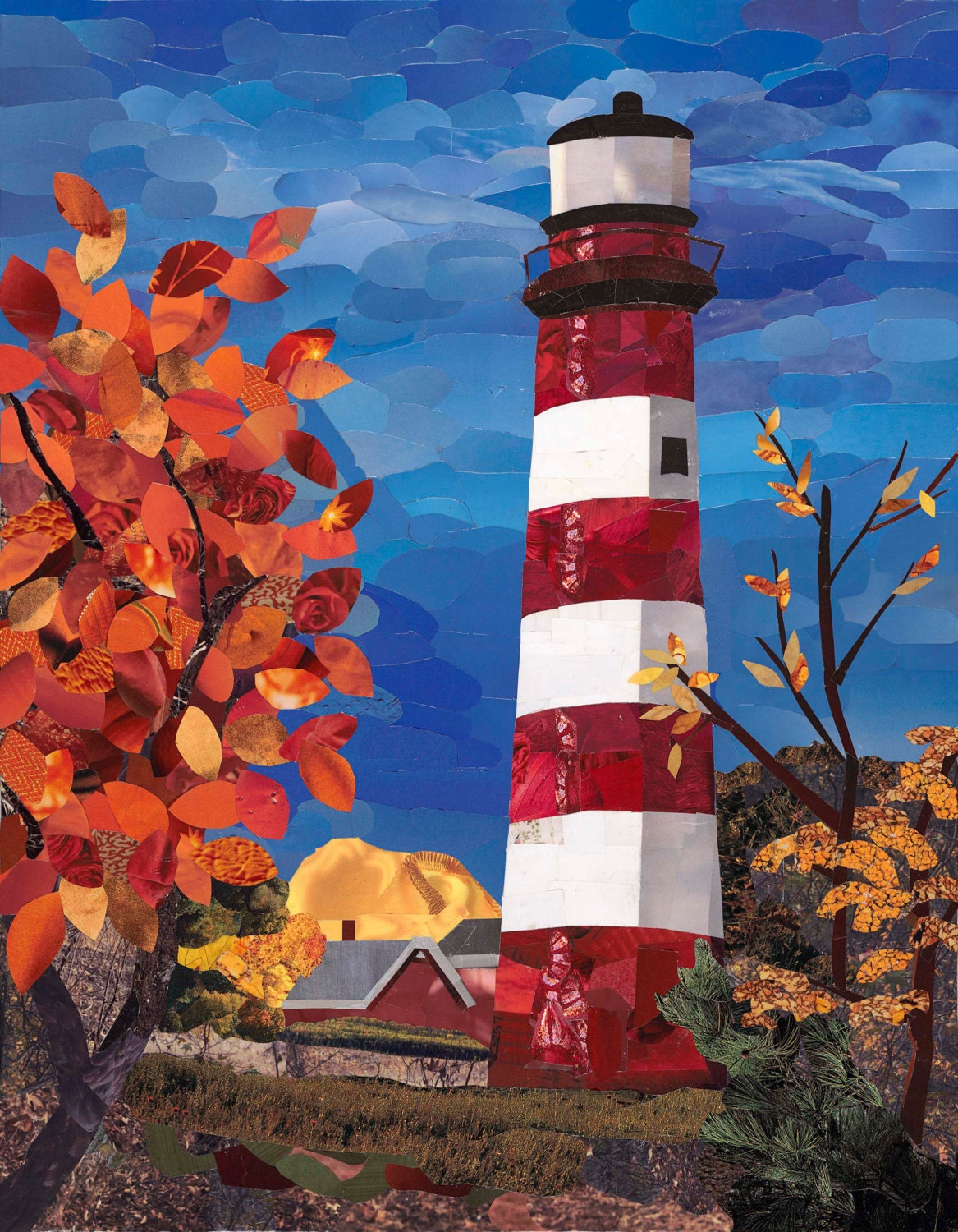 Assateague Lighthouse Fine Art Print Magazine Collage - Etsy