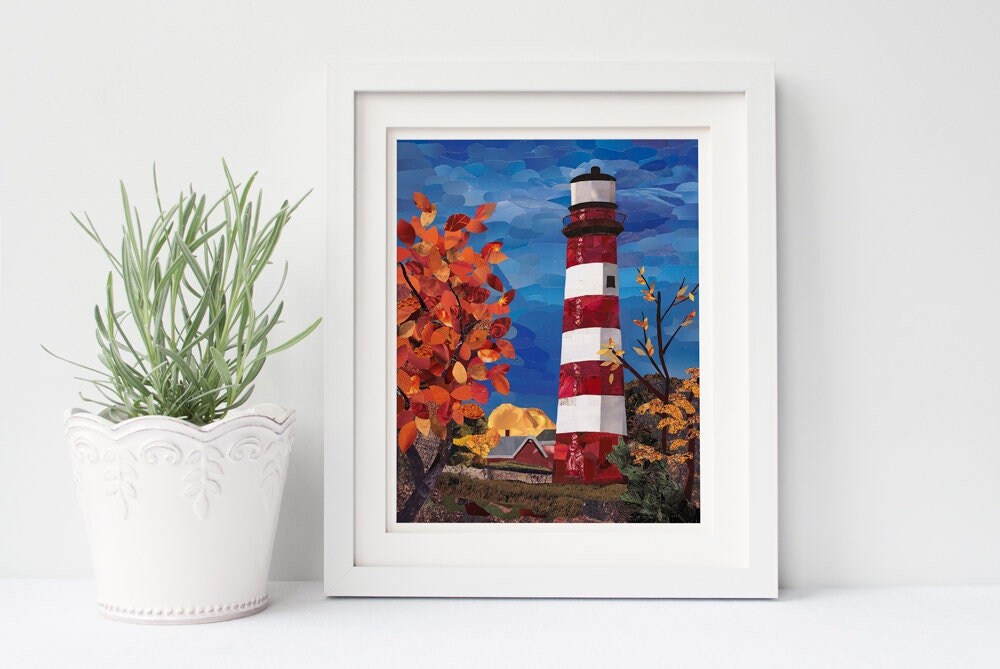 Assateague Lighthouse Fine Art Print Magazine Collage - Etsy
