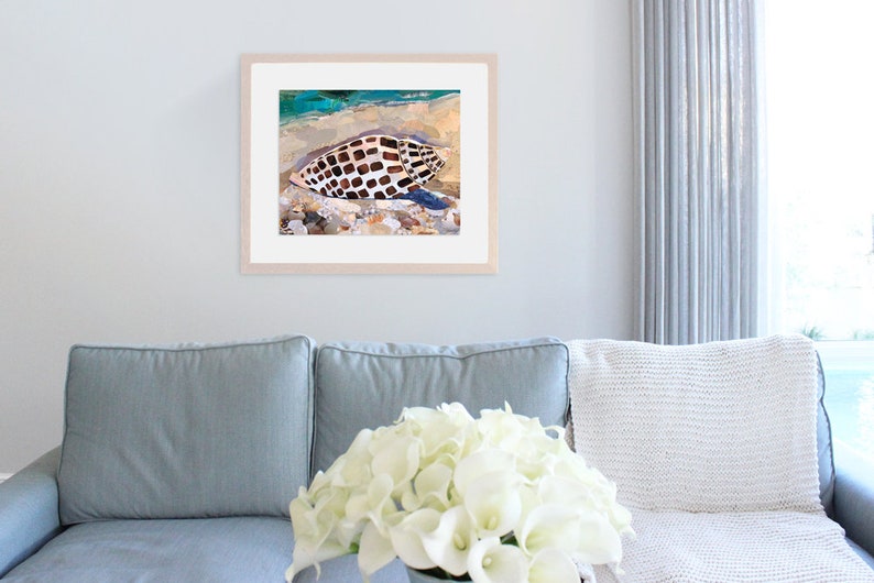 Junonia, Fine Art Print, Magazine Collage, Upcycle, Shells, Beach ...