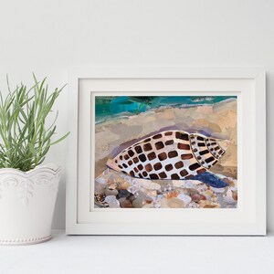 Junonia, Fine Art Print, Magazine Collage, Upcycle, Shells, Beach ...