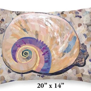 Throw Pillow Cover, Pillow, Moon Snail, Shark Eye, Shells, Beach ...