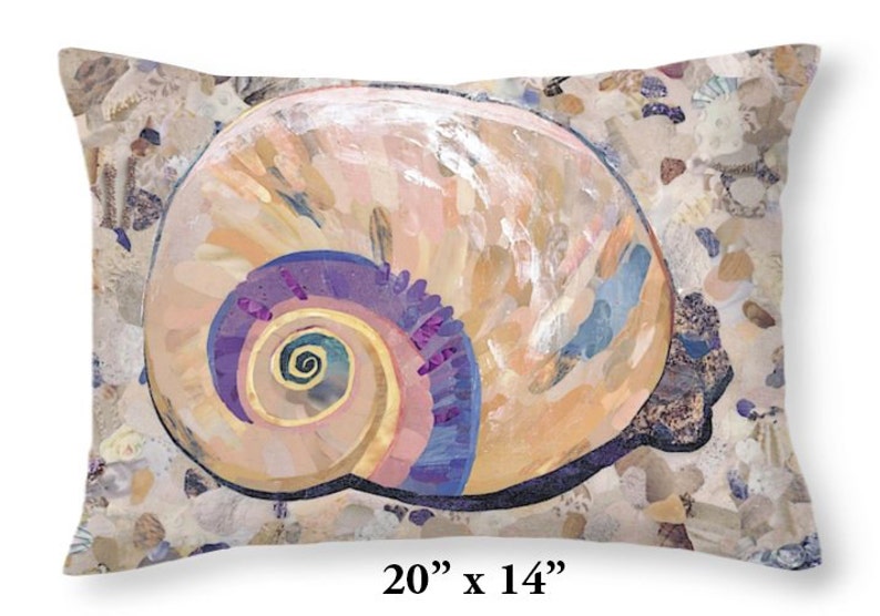 Throw Pillow Cover, Pillow, Moon Snail, Shark Eye, Shells, Beach ...