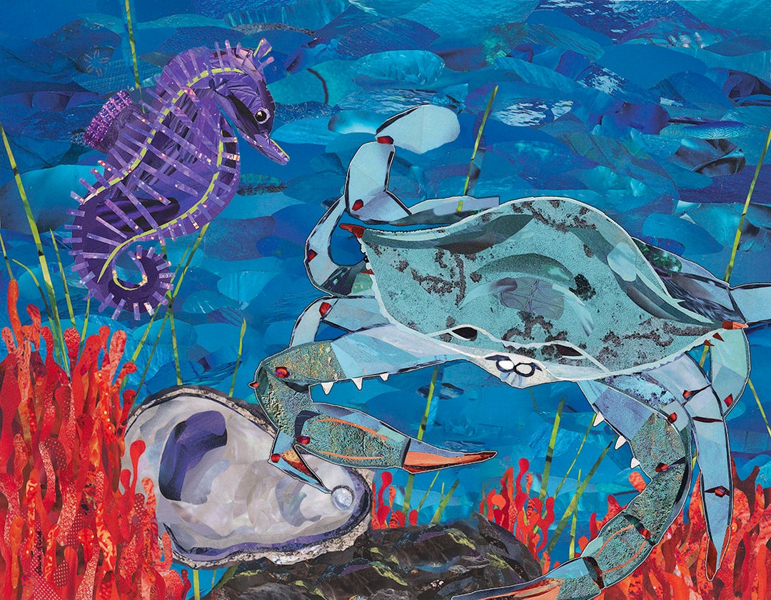 Crab, Seahorse, Oyster, Pearl, Red Beard Sponge, Chesapeake Bay ...