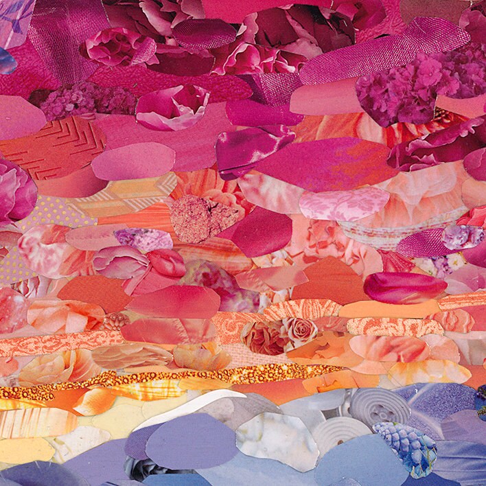 Sanibel Sunset Fine Art Print, Magazine Collage, Upcycle, Sunrise ...