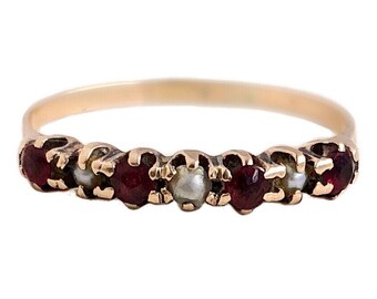 Antique Ruby Wedding Band 18K Yellow Gold 14K Rose and | Etsy